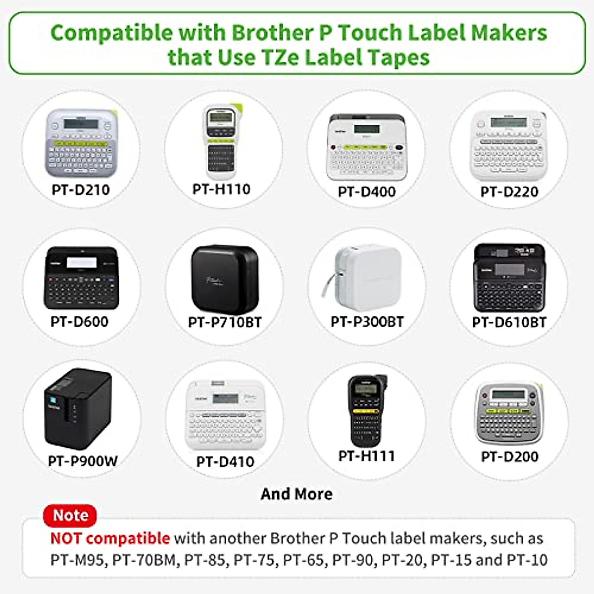 Labelife Compatible Label Tape Replacement for Brother TZe-335 TZe TZ Tape White on Black 12mm 0.47 Inch Laminated Ptouch Label Tape TZe335 for Brother P Touch PTD210 PTH110 PTD600 Label Maker, 4-Pack