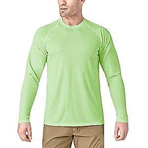 Boladeci Swim Shirts for Men UPF 50+ Sun Protection UV Shirts Long Sleeve Summer Clothing SPF Beach Swimming Tee Tops Rash Guard Light Green 2XL