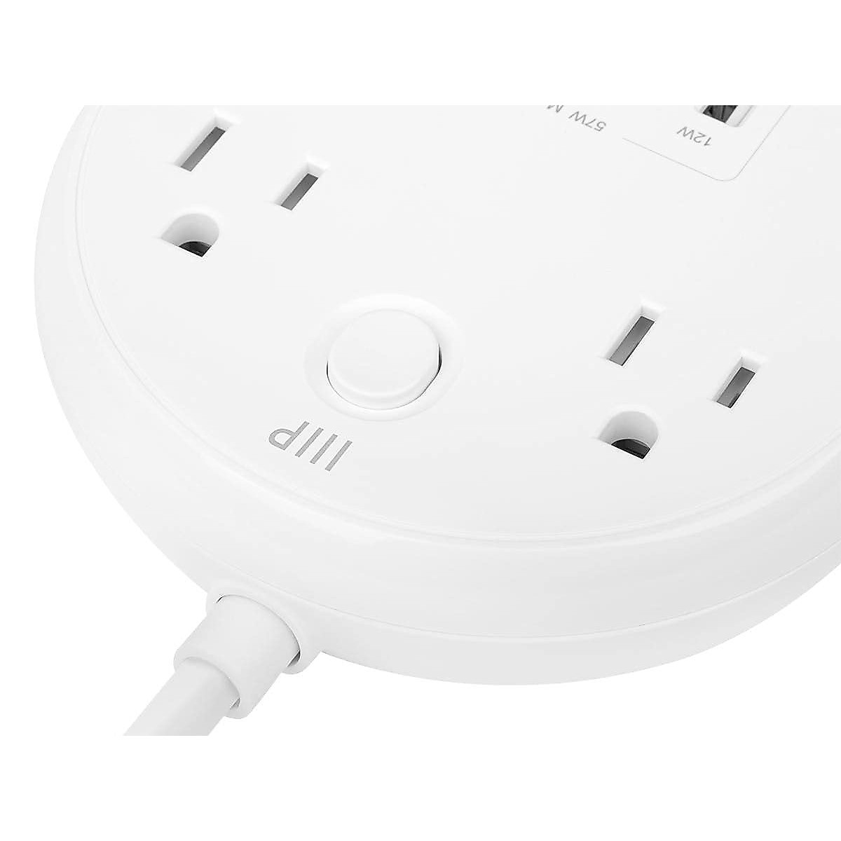 Monoprice USB-C Power Strip, 2 Outlets and 57W 3 USB with 5-Foot Extension Cord, Compact Travel Size, for MacBook Pro, iPad Pro, iPhone, and Galaxy