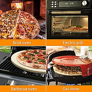 15" Half Moon Baking Stone convEGGtor Pizza Stone, 2Pack Cooking Stone Ceramic Heat Deflector Plates Setter for Large Big Green Egg Accessories and Kamado Joe Classic I II III Grill, 15" Pizza Stone