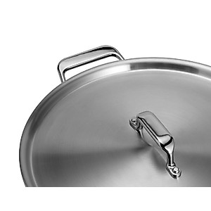 Misen 6 Quart Stainless Steel Rondeau Pot with Lid - 5-Ply Steel Braiser Pan with Handles