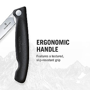 Victorinox Swiss Classic Foldable Paring Knife, Wavy Edge Black 4.3 in