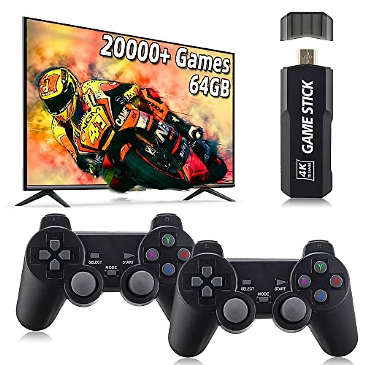 CredevZone GD10 Retro Game Console TV HD Output Plug and Play Games Stick Video Gaming Consoles Preinstalled EmuELEC 2 Controllers 64GB