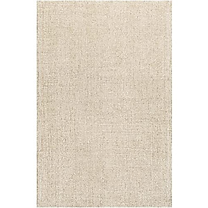 Mark&Day Area Rugs, 8x10 Giles Solid and Border Ivory Area Rug Beige Cream Carpet for Living Room, Bedroom or Kitchen (8' x 10')