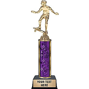 Crown Awards Skateboard Rider Trophies, Personalized Purple Skateboard Rider Trophy with Custom Engraving