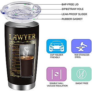 Lawyer Gifts for Men Women Coffee Tumbler 20oz Attorney Insulated Cup, I'm Billing You For This Conversation Tumbler Cup, Law School Gifts Law Practitioners Graduation Ideas Gifts Mug