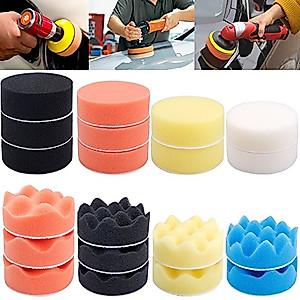 Polishing Pad,Augshy 31 Pcs 3 Inch Polishing Pad Kit,3 Inch Buffing Pads for Drill Adapter Car Auto Polisher