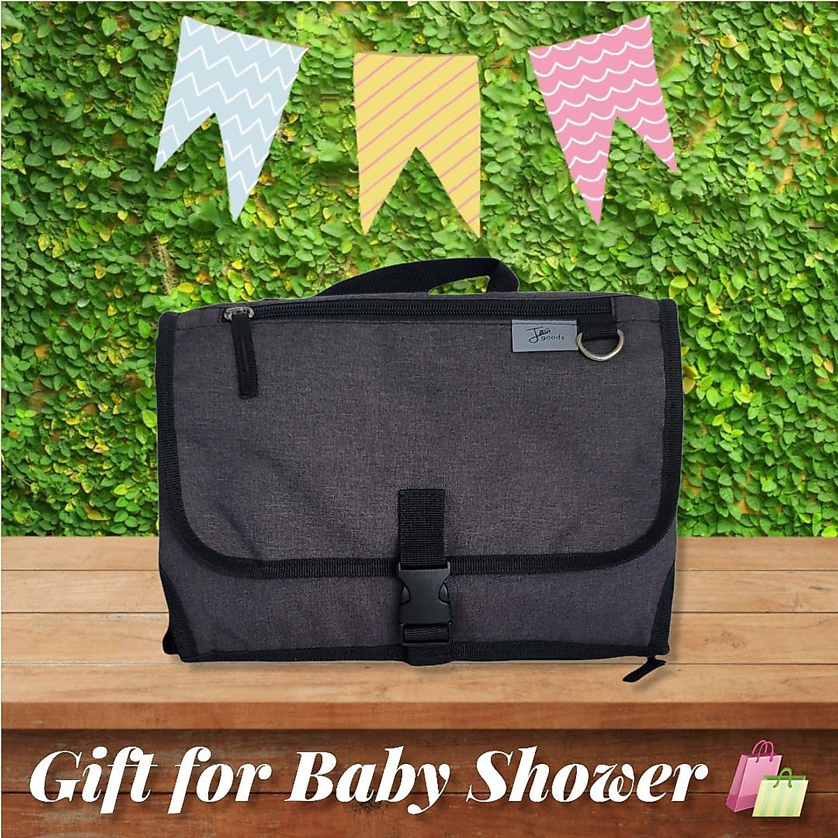 Portable Changing Pad–Grey-Convenient 2 in 1 Travel Diaper Changing Station Bag