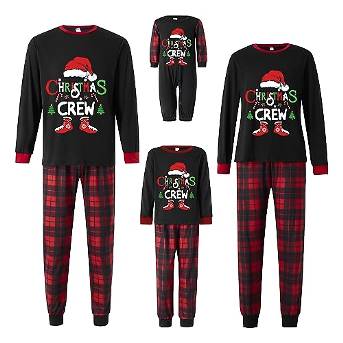 WephuPSho Christmas Pajamas for Family Matching Pjs Santa Claus Sleepwear Xmas Pajamas for Baby Kids Pet Adults(#K-19, Mom, XL)