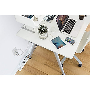 Belkin Power Strip Surge Protector - 6 AC Multiple Outlets - Flat Rotating Plug, 8 ft Long Heavy Duty Extension Cord for Home, Office, Travel, Computer Desktop & Charging Brick - White (720 Joules)