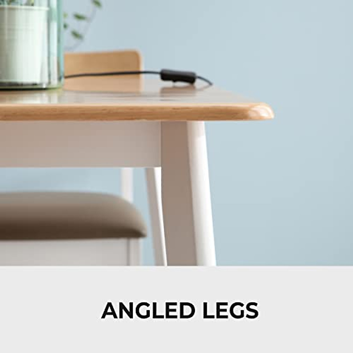 Livinia 3-Piece Dining Table Set, Canberra 28.3" Table (Natural-White) Cabin Chair (Natural) Set for Two