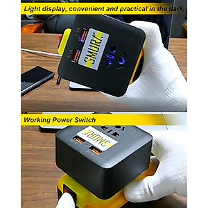 150W Portable Power Supply Inverter Fit for Dewalt Battery, DC 18-20v to AC 110-120v for Road Trip Home Emergency Laptops and Other Small Devices Tool, with Dual USB 5V 3.1A and 1 AC Socket