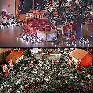 ZAIYW 4 Pack Battery Operated String Lights, 16.5 Ft Dark Green Wire 50 LED String Lights with Remote Timer 8 Modes Fairy Lights for Bedroom Party Patio Yard Garden Christmas Tree Decor (Cool White)