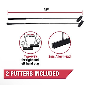 MD Sports Golf Pong Game Set, 100inch, Green, Includes 2 Putters and 4 Balls, Foldable