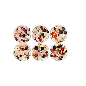 Love Candle by New Moon Beginnings - Dried Flower, Herb, & Crystal Candles - Love Intention Candle - All Natural Soy Candle, Pink, Set of 6 Tealights