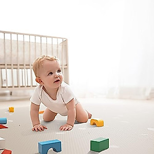Stylish Baby Play Mat - Soft, Easy to Clean 5.6 x 4 ft. Floor Mat Creates A Safe Play Area for Your Baby Boy or Girl - The Perfect Modern Foam Playmat Fits Nicely with Your Kids Playroom Or Home Decor