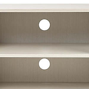 IRIS USA Wooden Modular Media Box, TV Stand with Holes for Cords from Television Stereo Game System and Other AV Equipment, Off White
