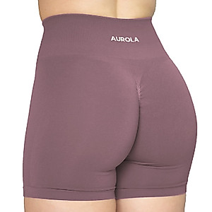 AUROLA Intensify Workout Shorts for Women Seamless Scrunch Short Gym Yoga Running Sport Active Exercise Fitness Shorts Old Rose