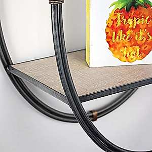 American Art Decor Hanging Wall Shelves - Wall Decor for Bedroom, Living Room, Bathroom, Office & Kitchen - Wall Mounted Shelving for Laundry Room (Round, 16.25" x 22.75")