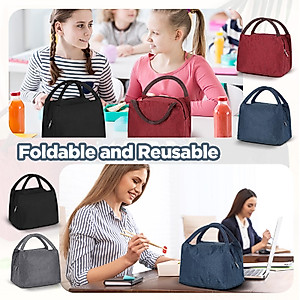 Chunful 12 Pcs Insulated Lunch Bags Bulk for Kids Women Adult Reusable Lunch Tote Bag Waterproof with Aluminum(Multi Color)