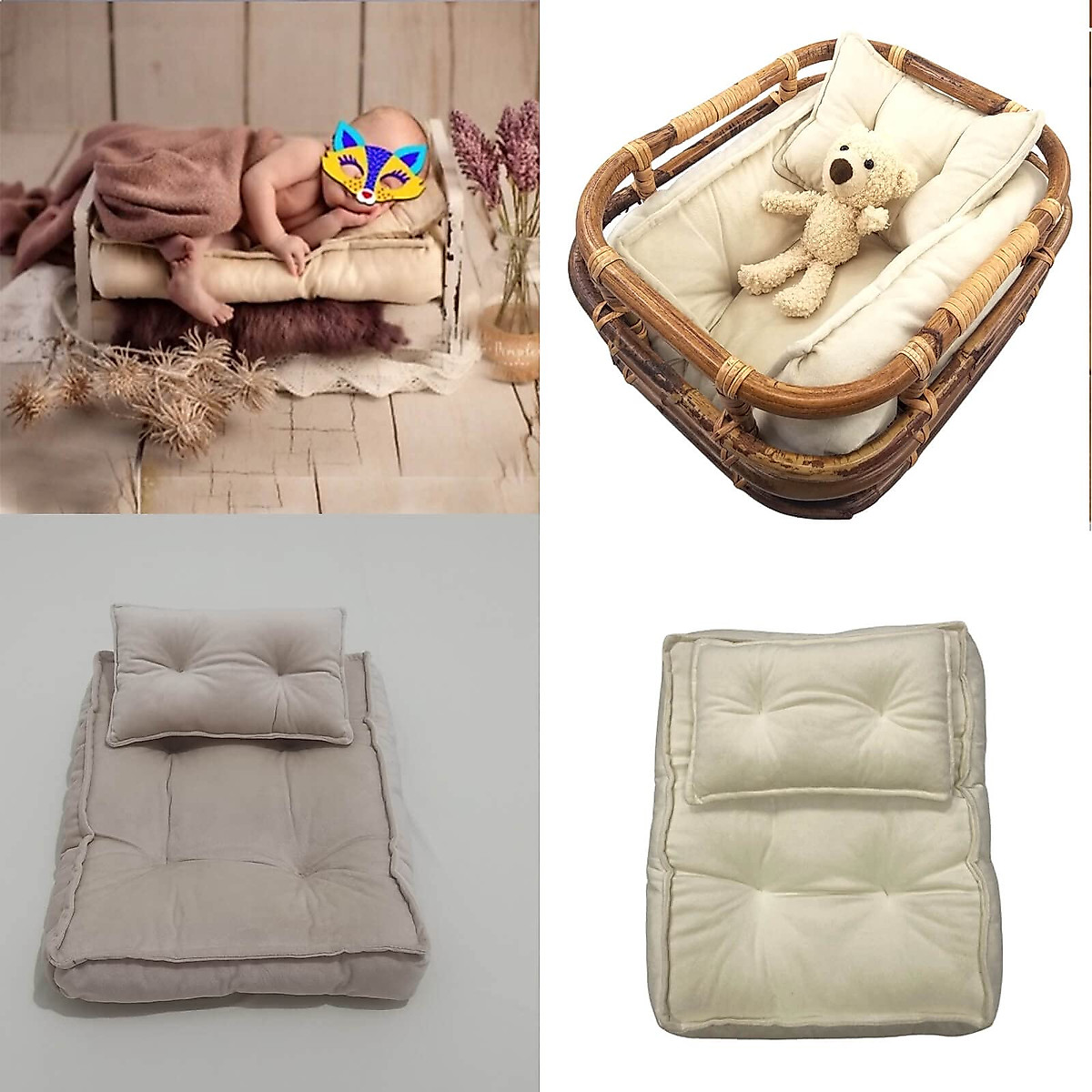 YEPTAME Newborn Photography Props Mini Pillows Baby Pillow for Newborn Photoshoot Posing Pillow Baby Bed Mattress Infant Basket Filler