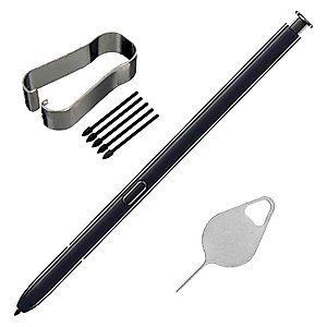 Bestdealing Note 10 Plus Pen Stylus Touch Galaxy Note 10 S Pen Replacement Note 10 Plus 5G N976 with Tips Tweezer for Samsung Galaxy Note10+ 6.8" N975 Note10 6.3" Note 10 N970 (No Bluetooth) (Black)