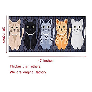 Gydthdeix Rectangle Cartoon Lovely Cats Kitty Pattern Mat Rug for Stairway Toilet Floor Bedroom Living Room Bathroom Kitchen Home Decoration Area