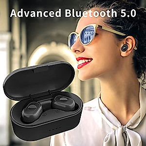 D80 Bluetooth 5.0 Headset Wireless Headset LED Indicator Stereo Sports Headset (Black)