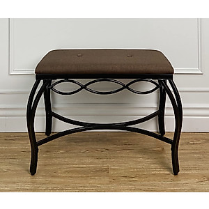 Mango Steam White Shoe Bench - Vanity Seat for Makeup Room, Dressing Stool, Entryway Bench - Powder Coated, Upholstered, Space Saving