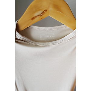 Marlowe & Co Knotted Newborn Baby Gown, Ultra Soft Knotted Sleeper Gown for Baby Boy and Girl (Natural, 0-3 Months)