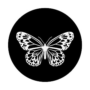 Cute White Butterfly Black Background PopSockets Swappable PopGrip