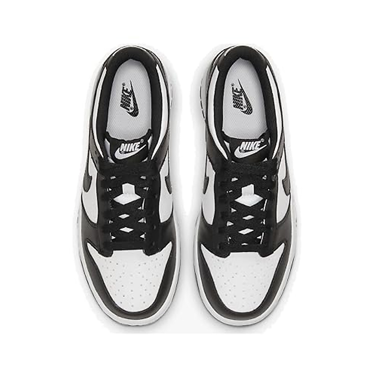 NIKE Boy's Dunk Low Basketball Shoe, White/Black/White, 6 Big Kid