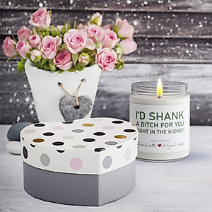 Friend Gifts for Women- Mint Sugar Soy Wax Funny Candles for Birthday Gifts for Friends Female- Hand Poured in The USA - 9 oz - Apple Caramel Scent, Cotton Wick, Cute Christmas Friendship Gifts Ideas