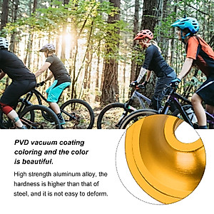 SUNGOOYUE Headset Top, 31.8mm Aluminum Alloy Headset Stem Top Cover with Bolts for Mountain Bikes Road Bikes(Yellow)