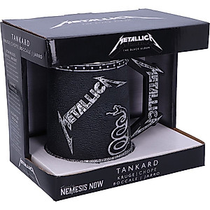 Nemesis Now Stainless Steel B5220R0 Officially Licensed Metallica Black Album Tankard, 14.5cm,5.3 tons
