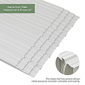 QSSLLC Storage Shed 5FT x 3FT Outdoor Shed with Lockable Door, Shed Kit for Backyard, Patio, Lawn, White