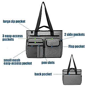 Large Utility tote Bag for Teacher Work Working Teaching Accessories with Laptop Compartment Appreciation Gift New Nurse Nursing Student Essentials School Supplies CNA Clinical Bag Multiple Pockets