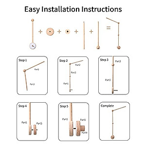 Baby Crib Mobile Holder - Wooden Mobile Arm for Crib,Crib Mobile Arm,Mobile Crib Hanger (Wooden Arm)