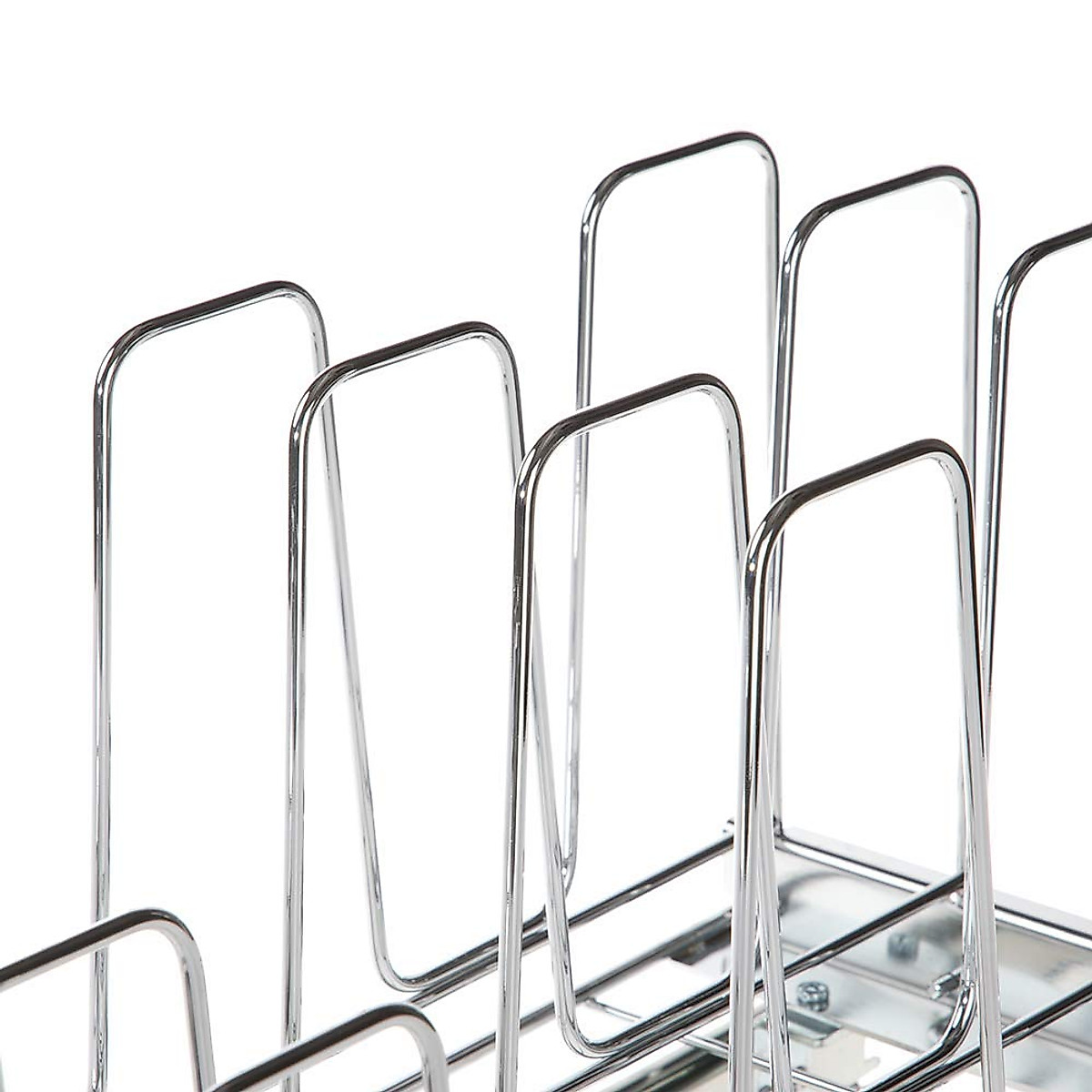 Home Zone Living Pull Out Kitchen Cabinet Organizer with One Tier of Storage and Dividers, 7.17” W x 21” D