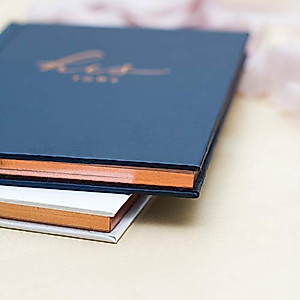 J&A Homes Vow Books His and Hers Hardcover - Wedding Day Officiant Book with Gold Foil - Rustic Wedding Book Journal - Rustic Wedding Decorations, Journal Book 5.5" x 3.9" White Navy (40 Pages)