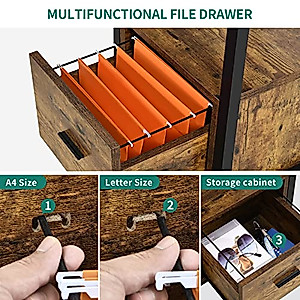 YITAHOME L Shaped Desk with File Drawer, 65" Large Computer Desk Corner Desk with Lift Top, Standing Desk Height Adjustable with Monitor Stand & Storage Shelves for Home Office, Rustic Brown