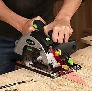 GALAX PRO 12A 5500RPM Corded Circular Saw with 7-1/4" Circular Saw Blade and Laser Guide Max Cutting Depth 2.45" (90°), 1.81" (45°) for Wood and Log Cutting