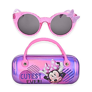 Minnie Mouse Girls Sunglasses for Kids Toddler Sunglasses with Kids Glasses Case (Purple)