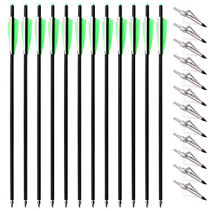 TOPARCHERY 12pcs Crossbow Arrows Crossbow Bolts 20 inch and 100pcs 1/4 Inch O-rings Bundle
