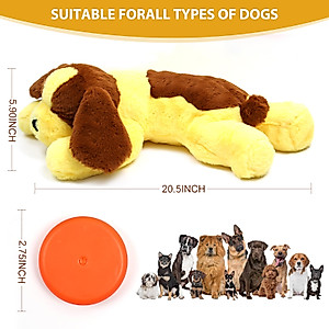 OKAMDERT Puppy Heartbeat Toy for Anxiety Relief Soft Comfortable Heartbeat Puppy Toy Calming Aid Heartbeat Plush Toy Dog Behavioral Aid Toy Heartbeat Stuffed Animal Dogs Heartbeat Simulator Yellow