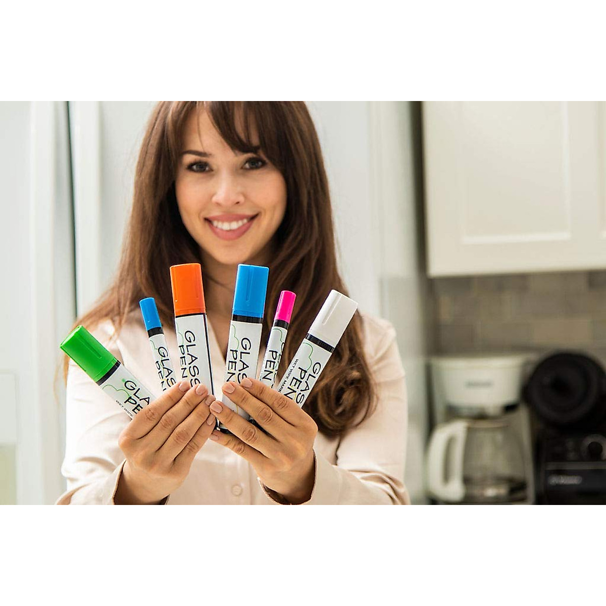 Glass Pen Window Marker: Liquid Chalk Markers for Glass, Car Marker or Mirror Pen with Washable Paint - Car Windows, Mirror, Storefront Windows, Parade & Party, Holiday (White, Jumbo Tip)