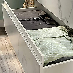 Sauder Hudson Court Chest of Drawers, L: 31.50" x W: 15.67" x H: 44.69", Pearl Oak Finish