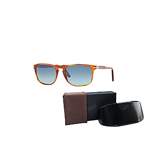 Persol PO3059S 96/S3 54MM Terra Di Siena/Polarized Gradient Blue Square Sunglasses for Men + BUNDLE With Designer iWear Eyewear Kit