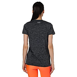 Under Armour Women's Tech Twist T-Shirt , Black (001)/Metallic Silver , Large