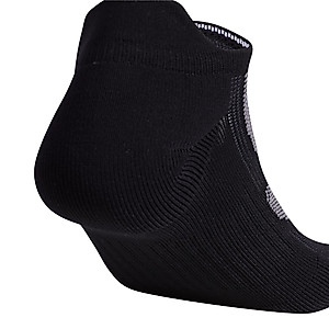 adidas Unisex Superlite Performance Tabbed Running With Achilles Protection (2-pair) No Show Sock, Black/Onix Grey/Grey, Medium US